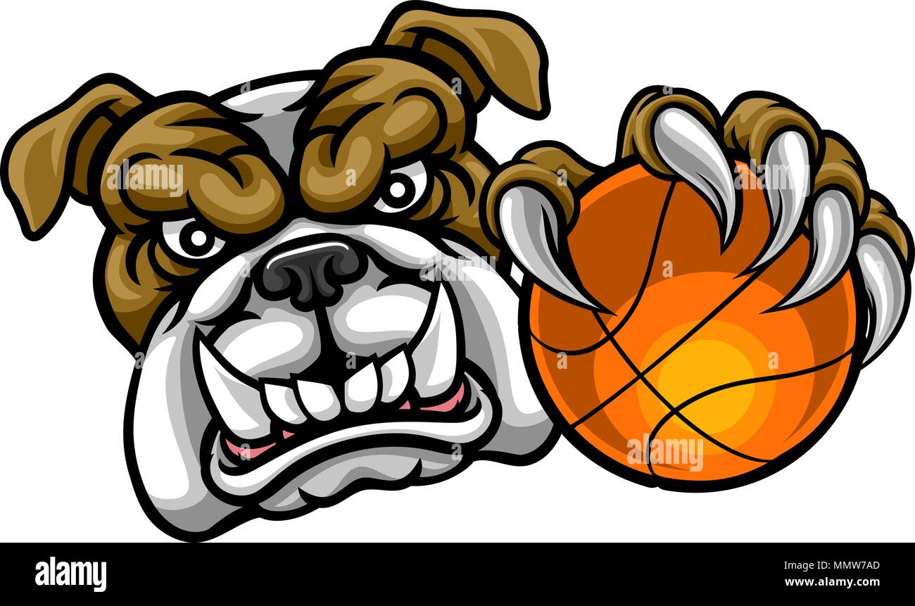 Bulldog Mascot Clipart Basketball