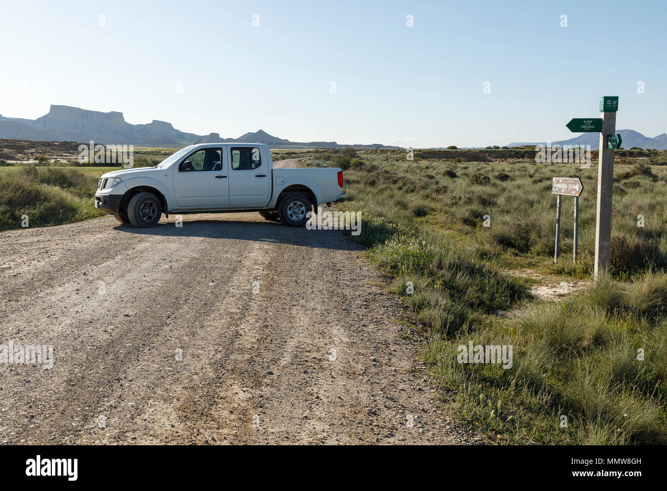 Closed road off to tourism by Spanish military. Force military zone ...