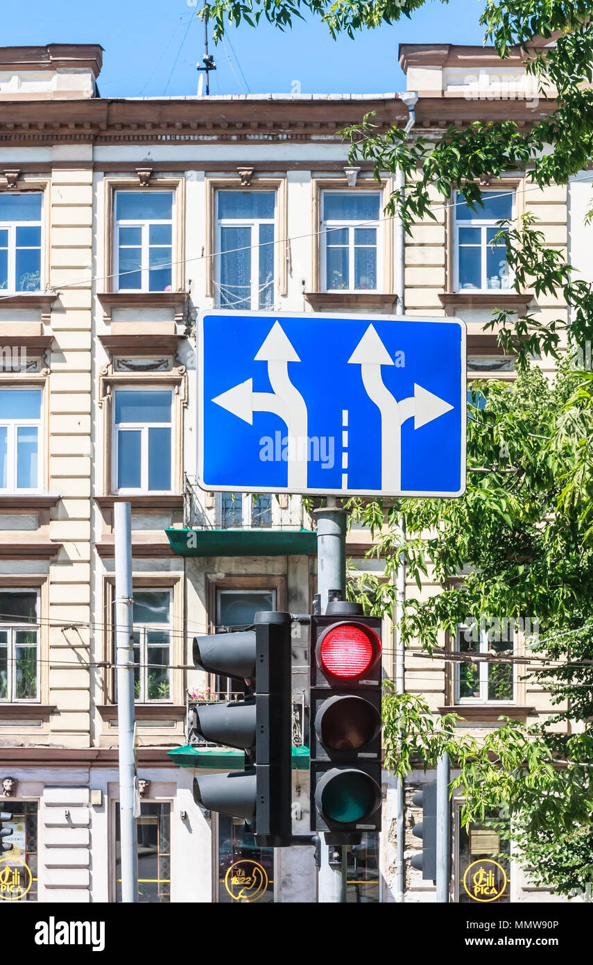 Traffic lights and road signs Stock Photo - Alamy