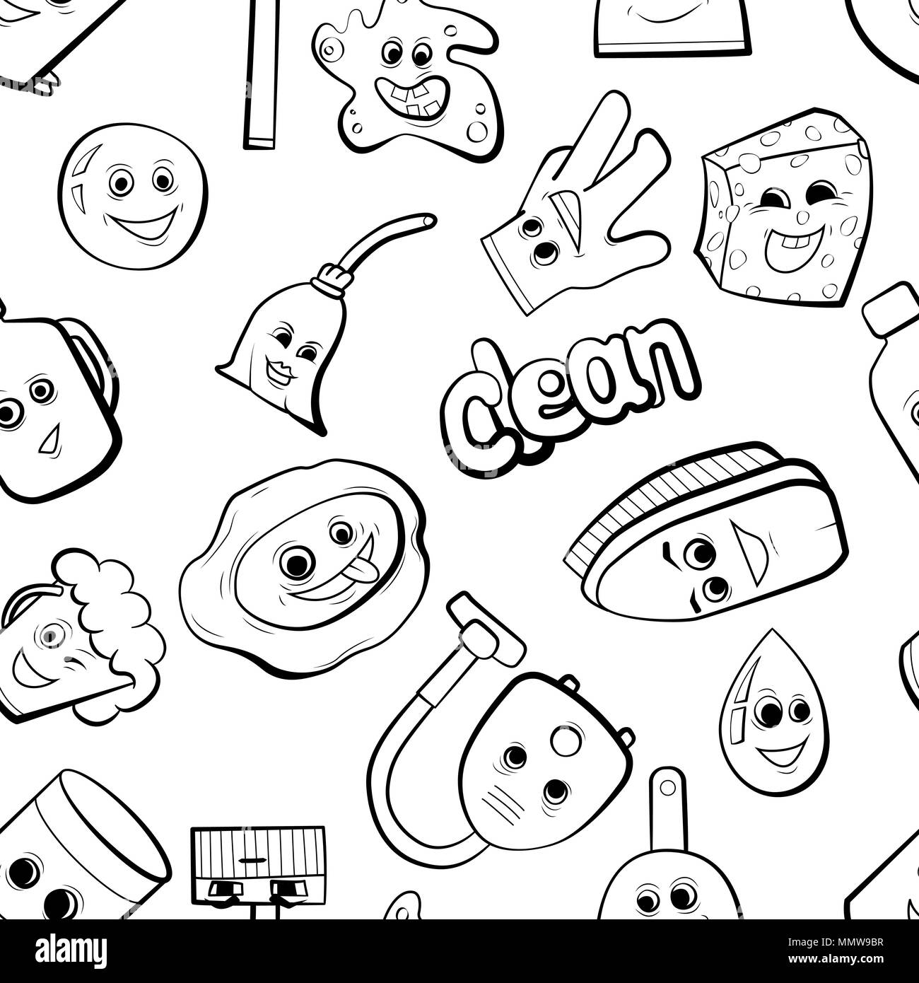 Cute items for cleaning Stock Vector Image & Art - Alamy