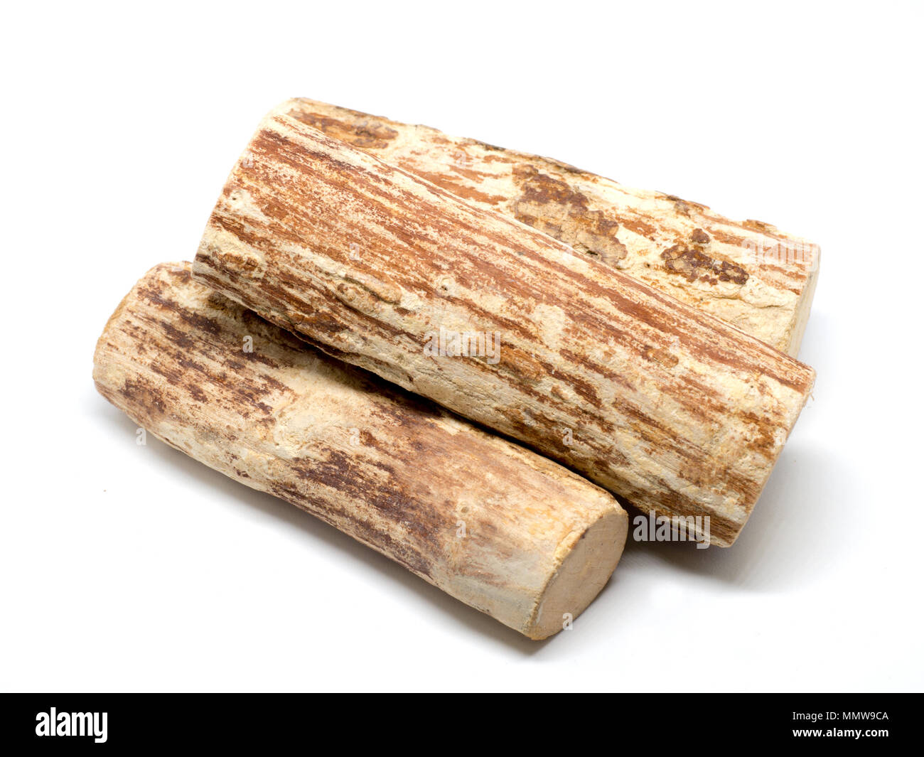 Thanaka wood on white background (Isolated background). The Tanaka is ...