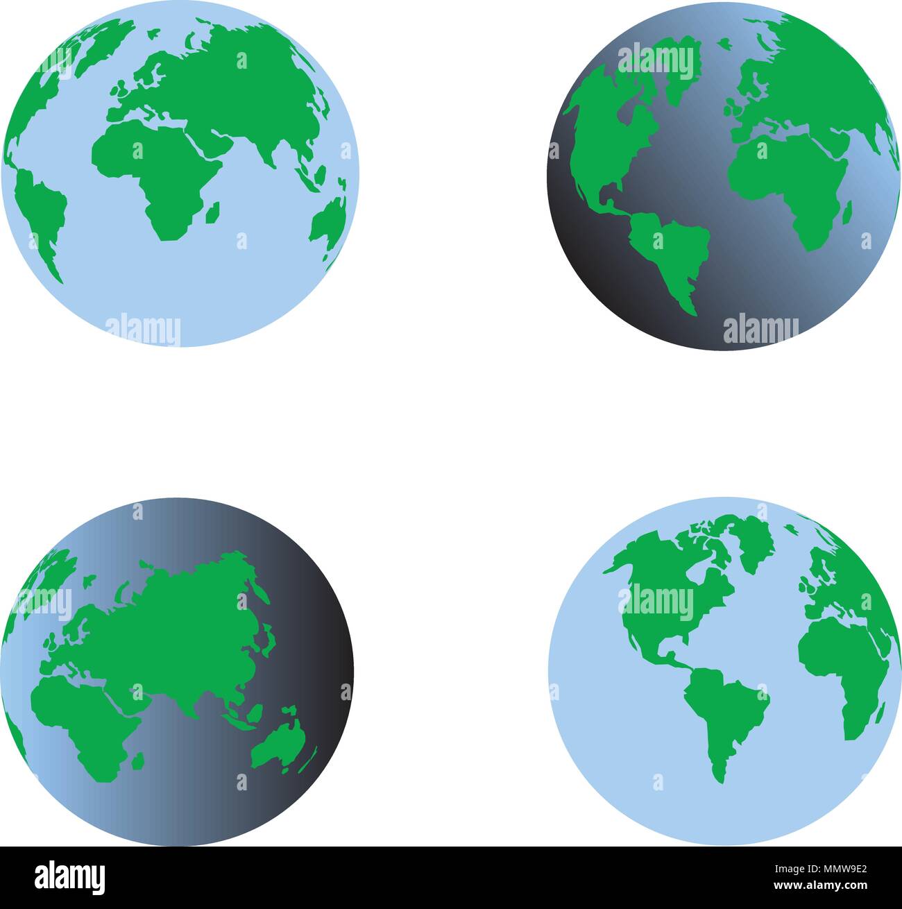 blue earth set 3d vector Stock Vector Image & Art - Alamy