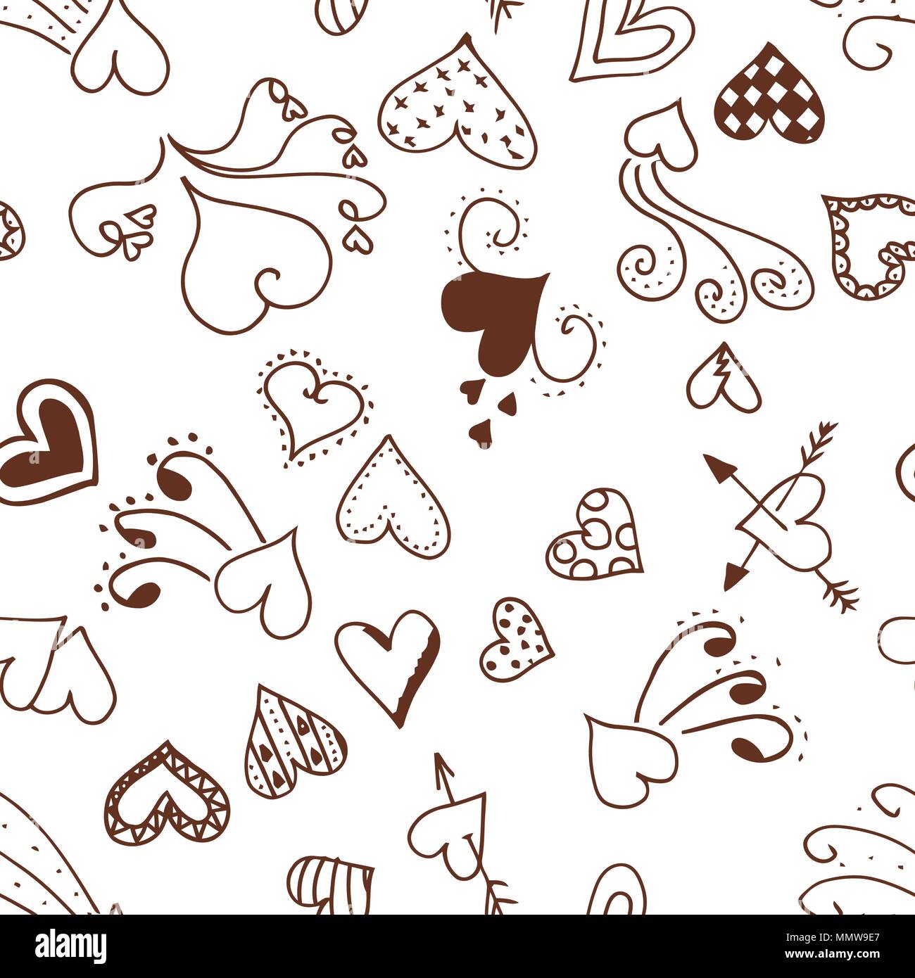 Seamless pattern background with boho hearts Stock Vector Image & Art ...