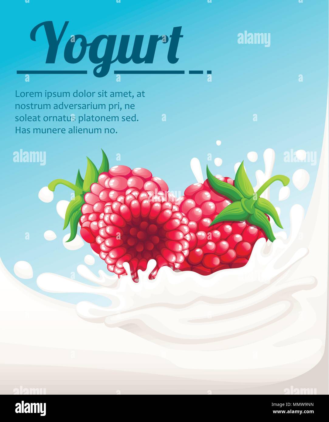 Fresh berries on yogurt Stock Vector Images - Alamy