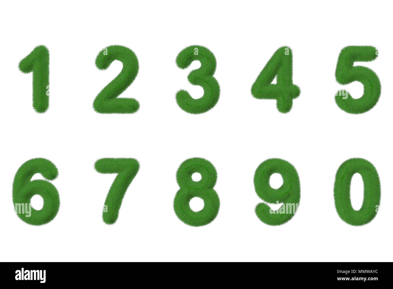 green grass numbers illustration isolated on white background Stock ...