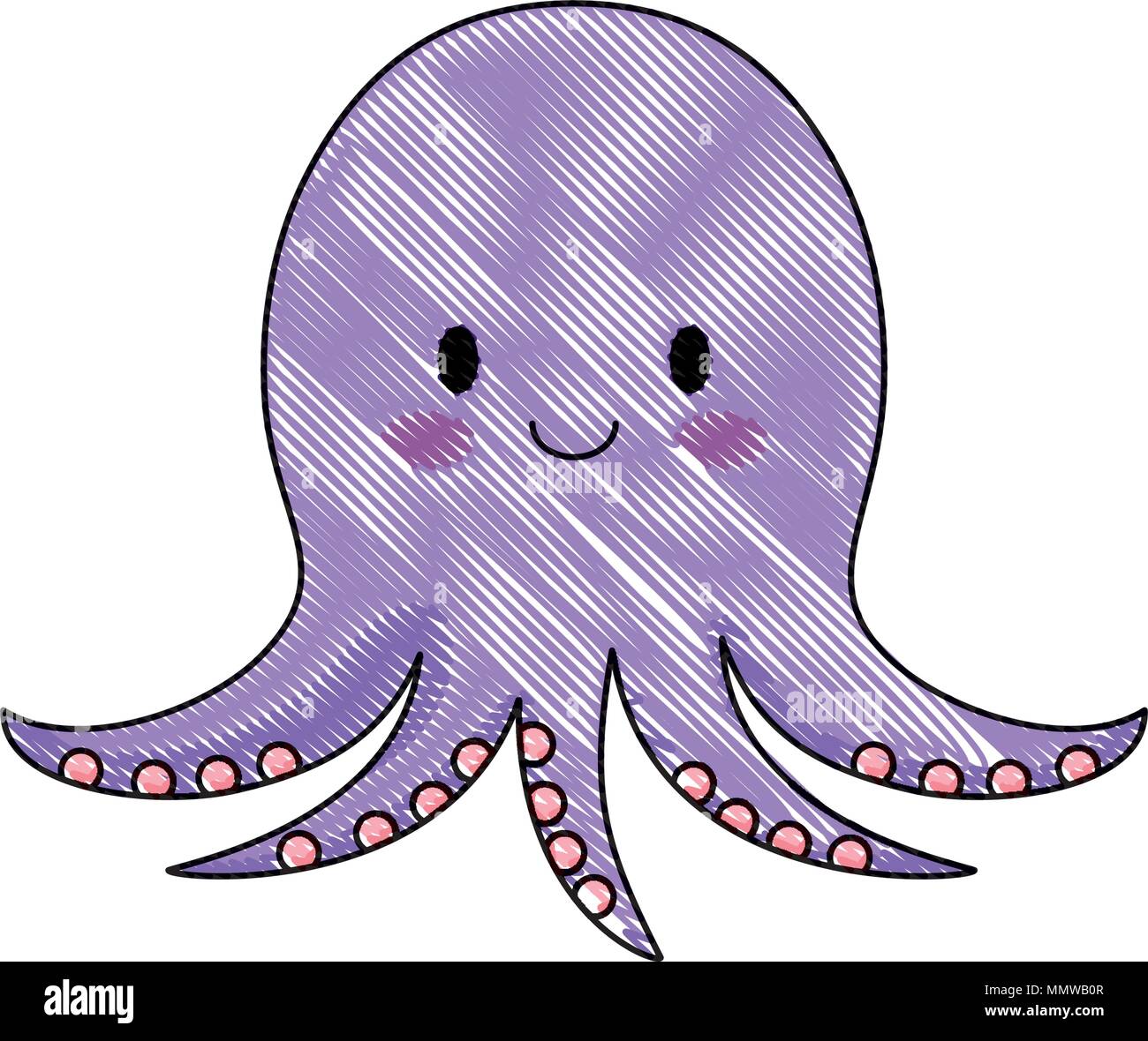 cute octopus icon over white background, colorful design. vector ...