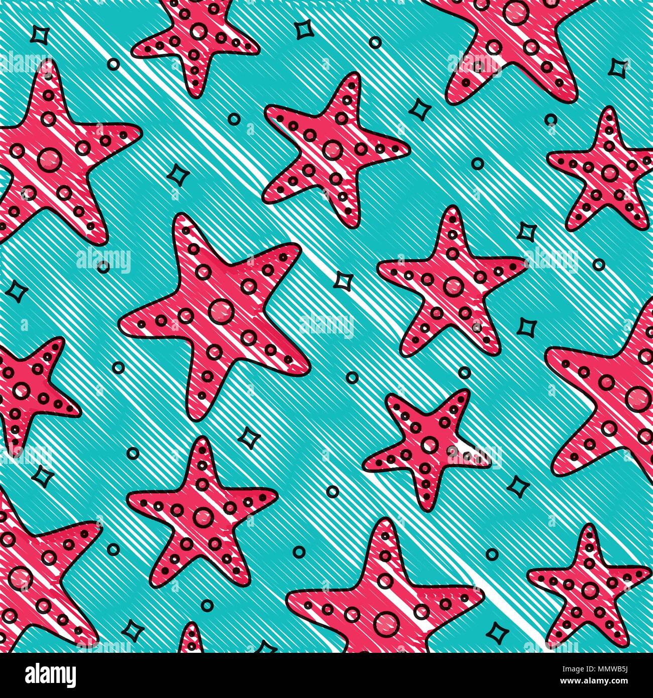 background of sea stars pattern, vector illustration Stock Vector Image ...