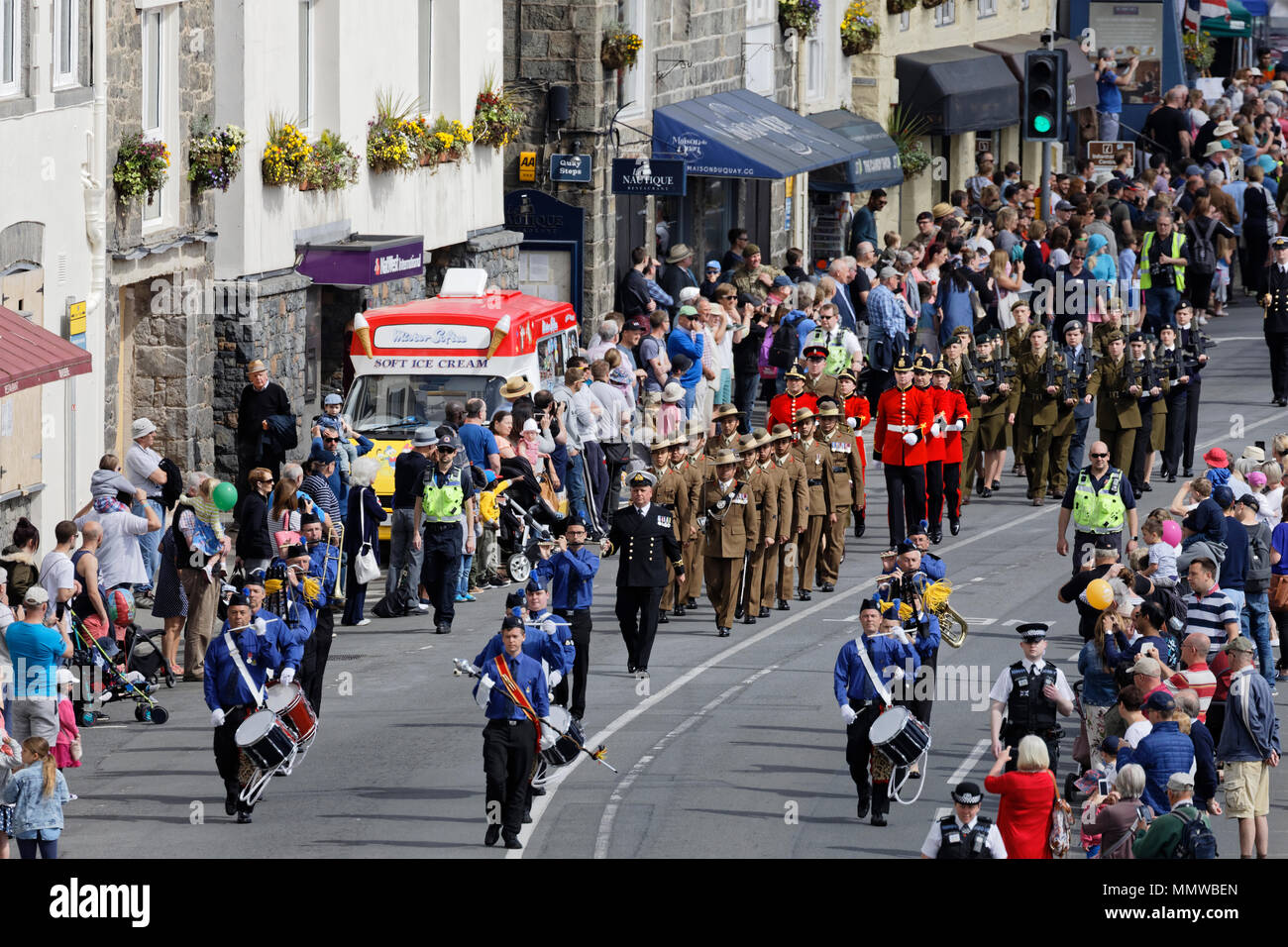 The annual Liberation Day Church Parade in St Peter Port, Guernsey ...