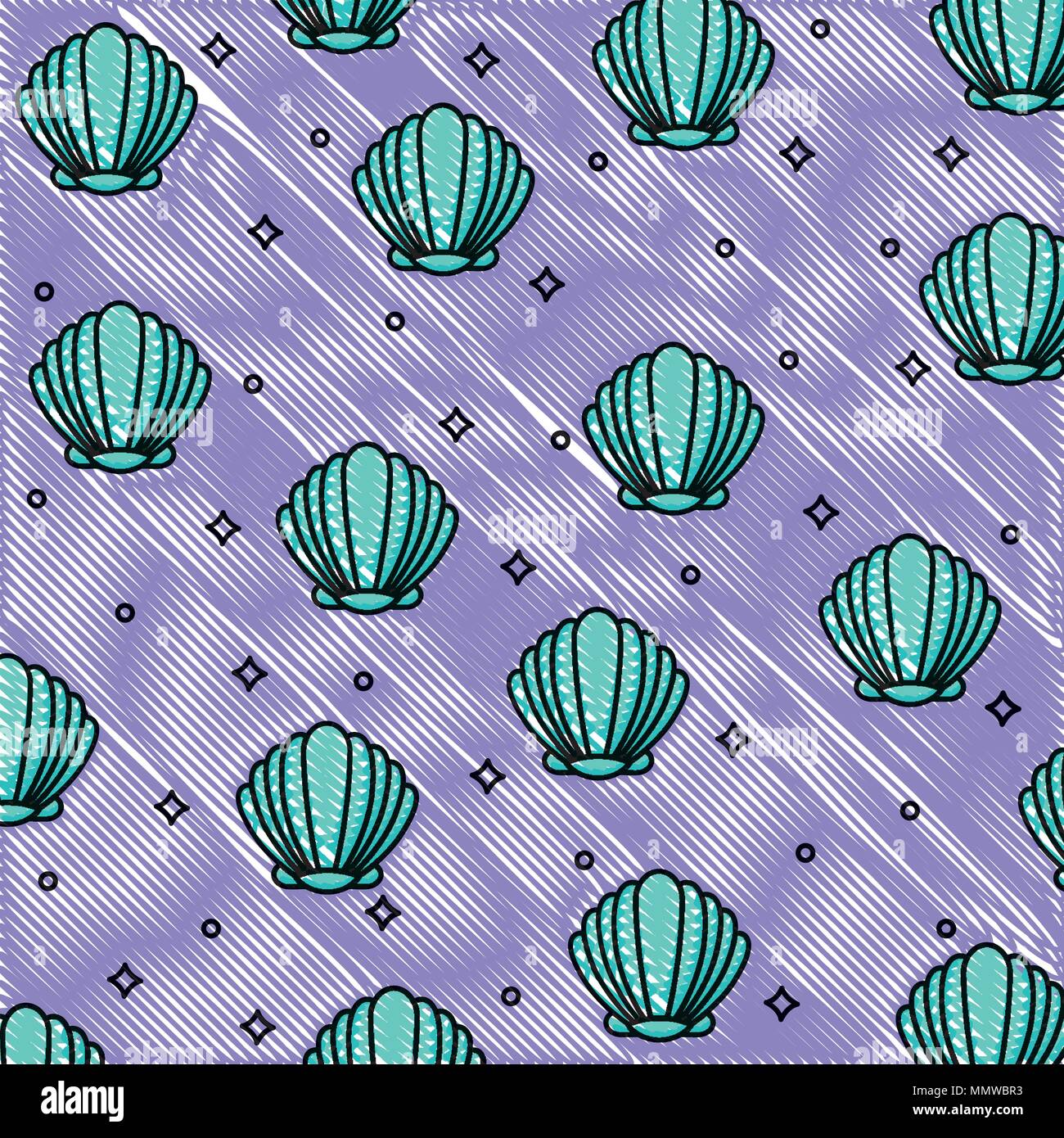 background of seashell pattern, vector illustration design Stock Vector ...
