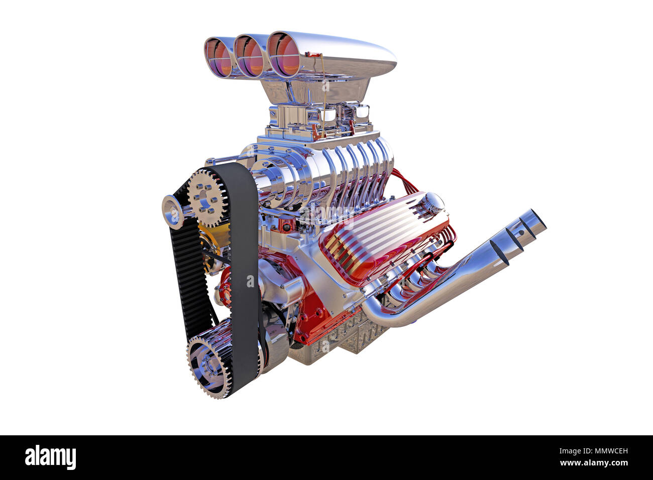 Hot rod engine detailed isolated. 3D render Stock Photo - Alamy