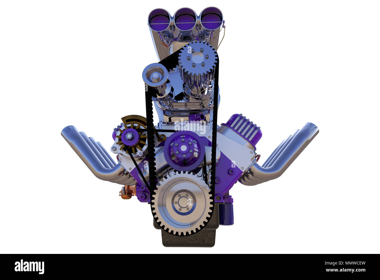 Hot rod engine detailed isolated. 3D render Stock Photo - Alamy