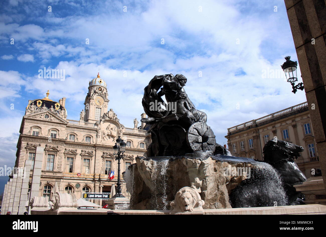Fontaine Bartholdi Bartholdi Fountain located in the Place des Terreaux ...