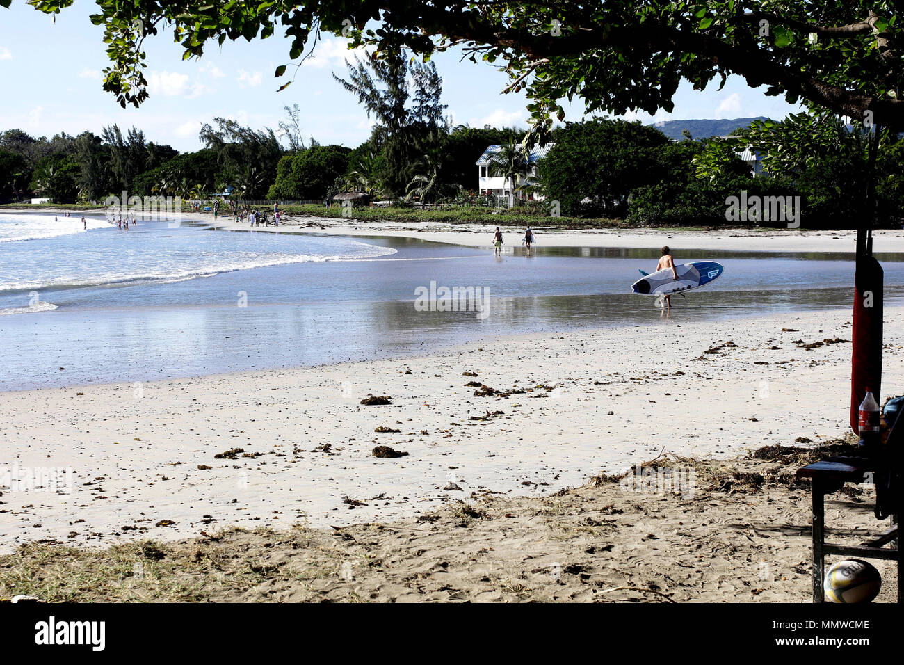 Tamarin bay is a very authentic beach hi-res stock photography and ...