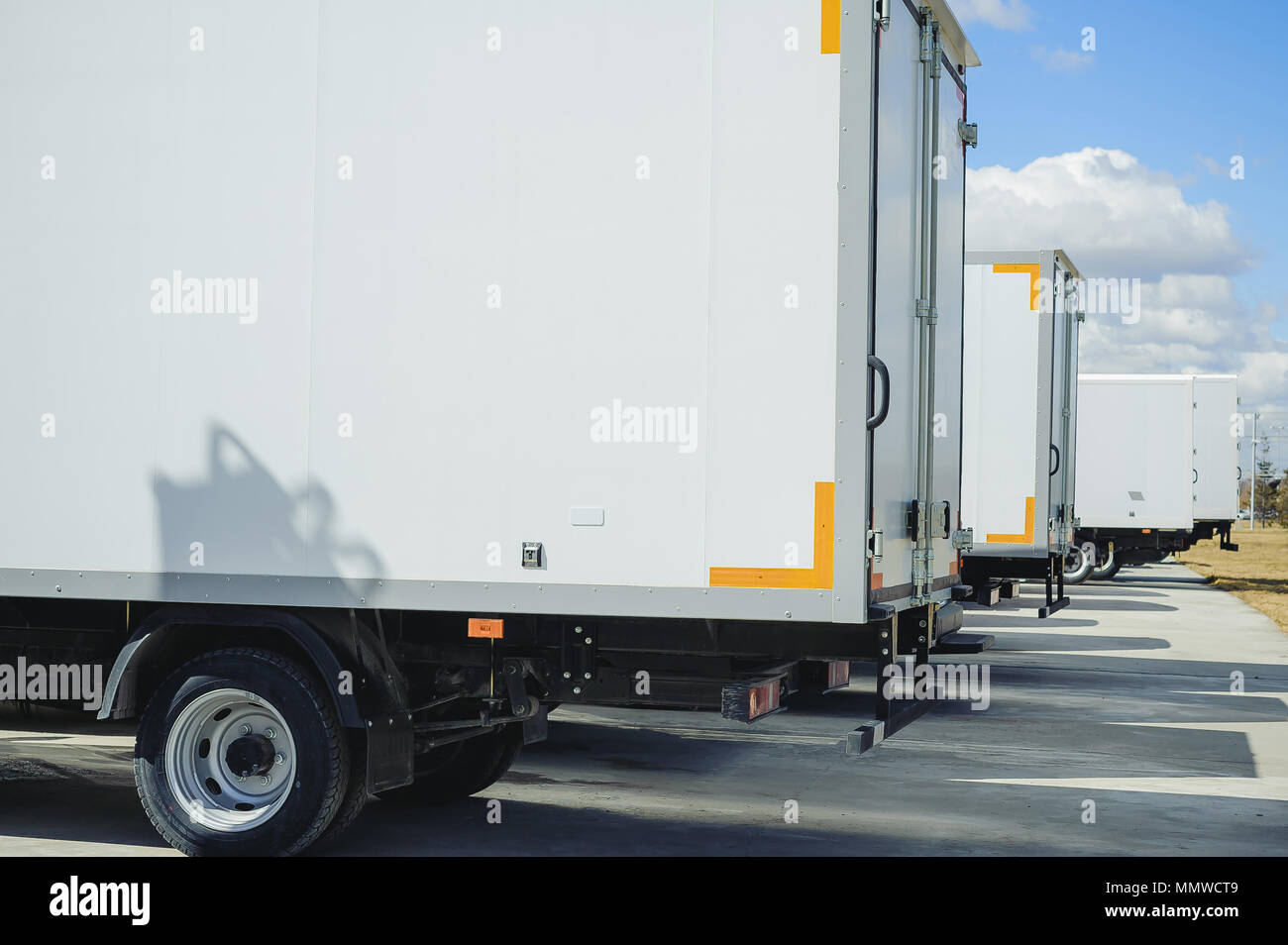 vehicles for cargo transportation business. trucks small and medium ...