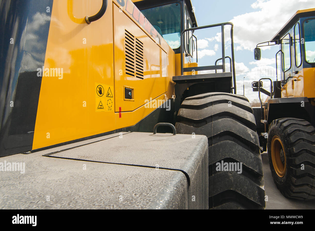 Excavator Loader Machine. Side View of Front Hoe Loader. Industrial ...