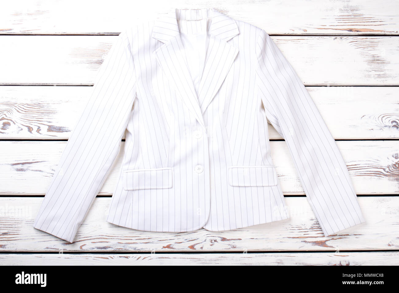 Female white jacket business style Stock Photo - Alamy