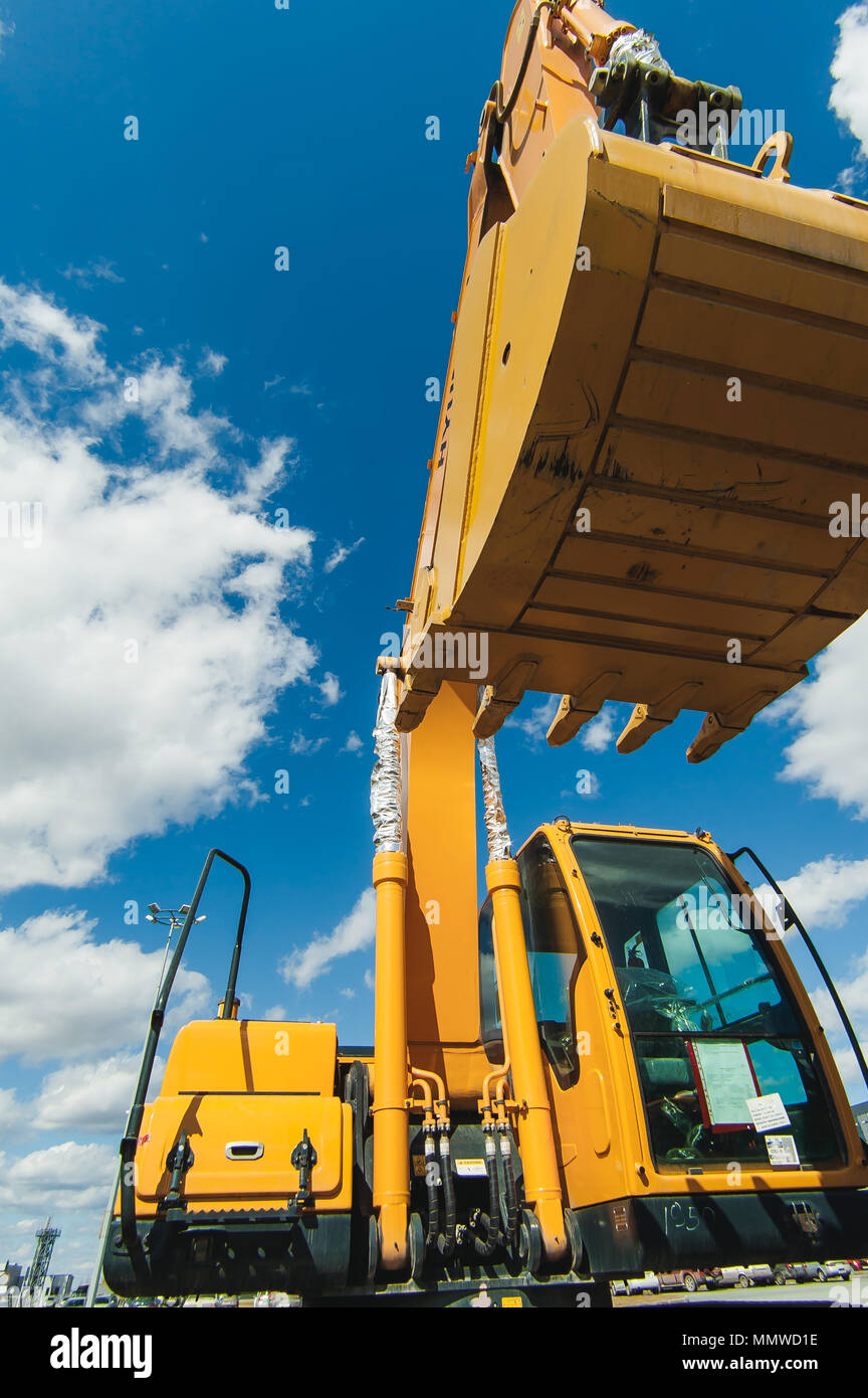 Excavator Loader Machine. Side View of Front Hoe Loader. Industrial ...