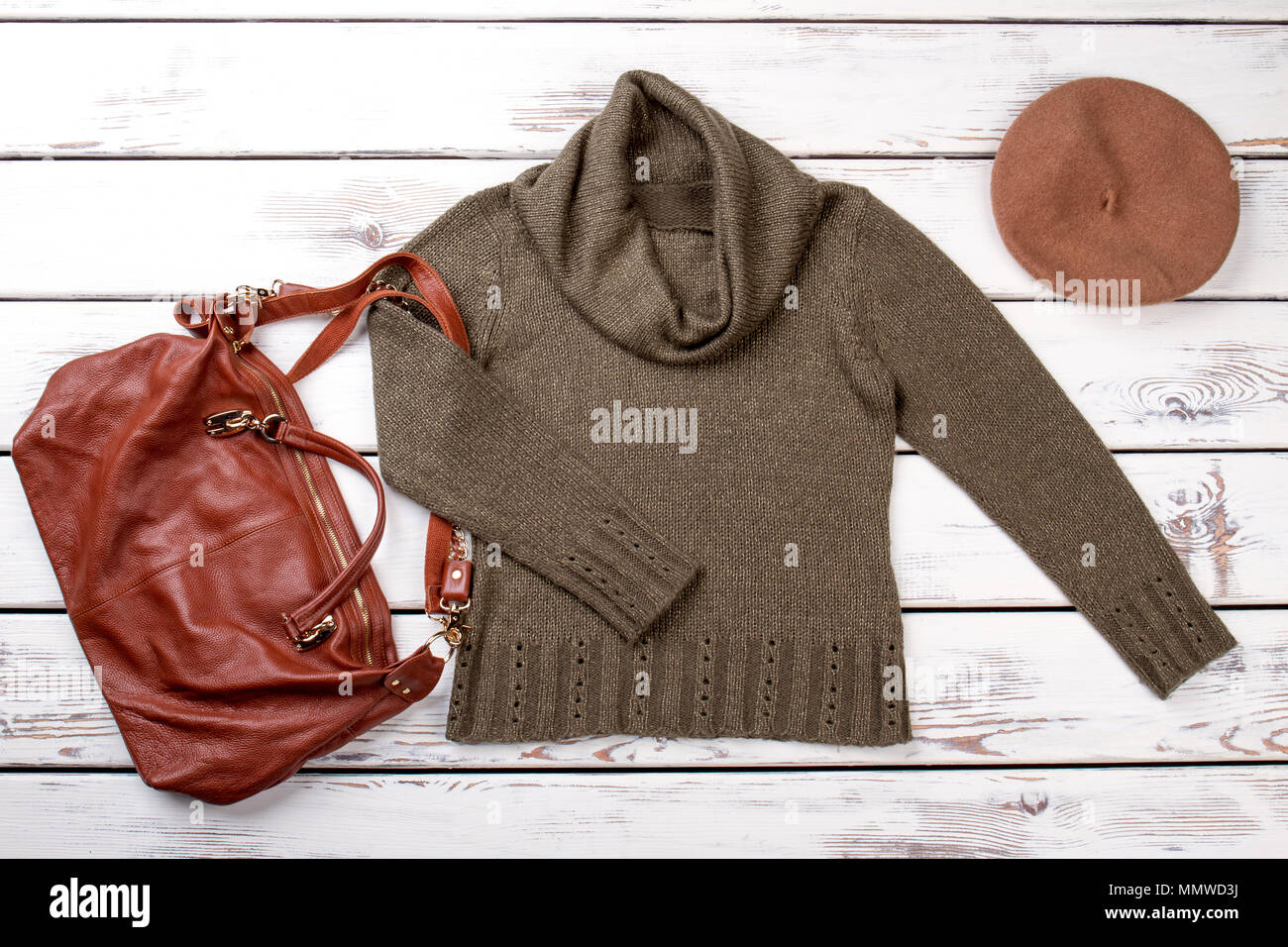 Flat lay female clothes and accessories Stock Photo - Alamy