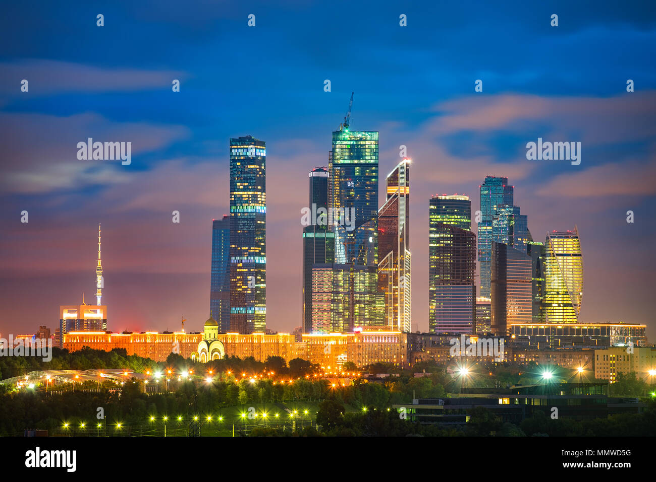Moscow City at night Stock Photo - Alamy