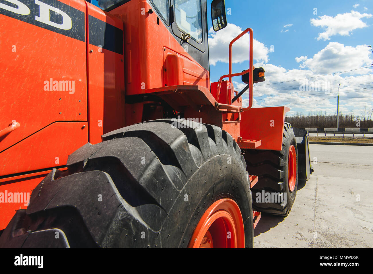 Excavator Loader Machine. Side View of Front Hoe Loader. Industrial ...