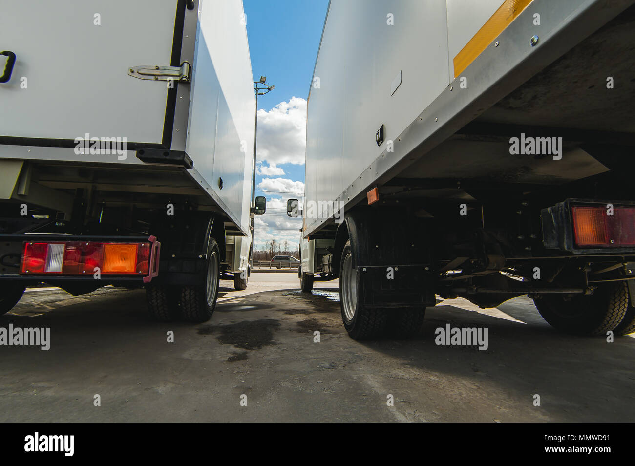 vehicles for cargo transportation business. trucks small and medium ...