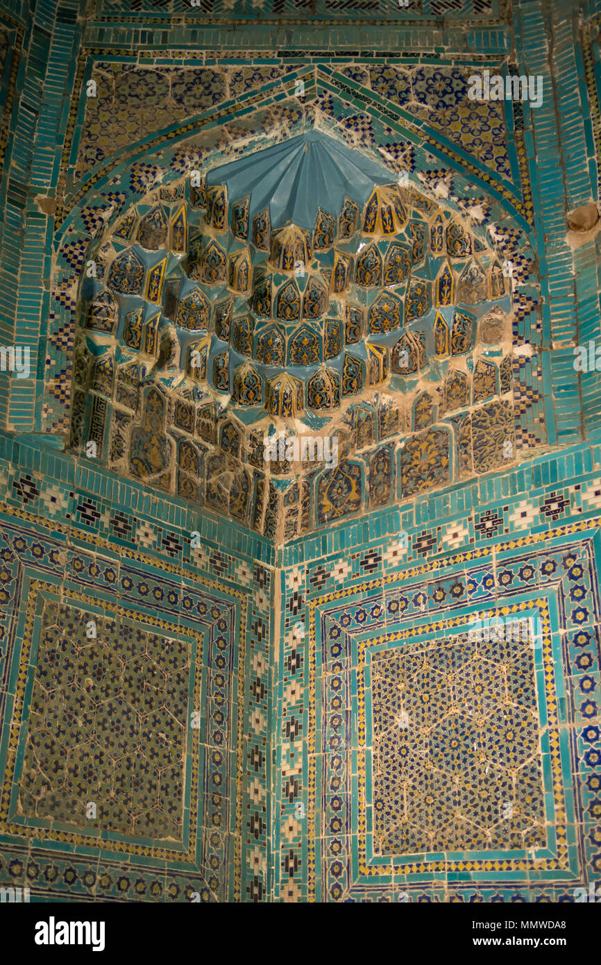 Inside Mausoleum in Shakhi Zindar Complex, Samarkand, Uzbekistan Stock ...