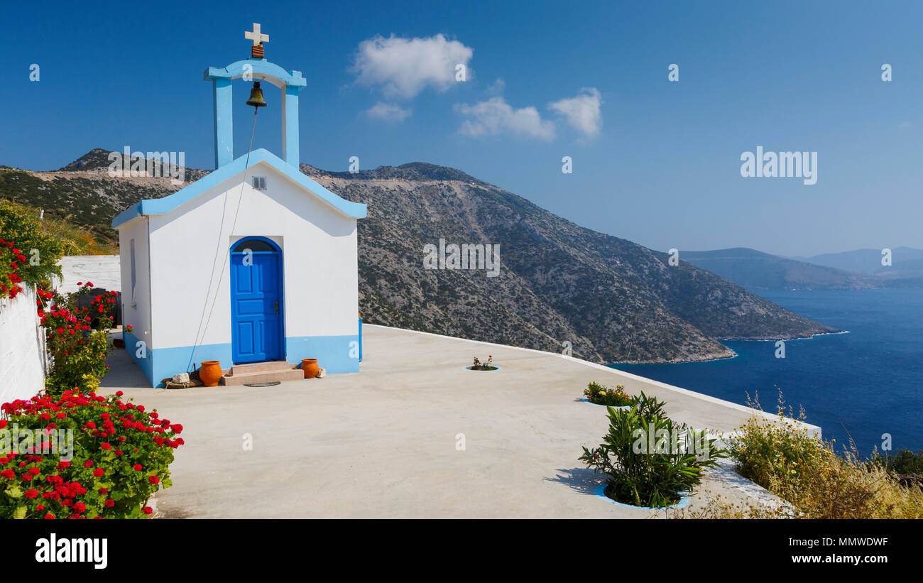 Church near Chrysomilia village on Fourni island, Greece Stock Photo ...