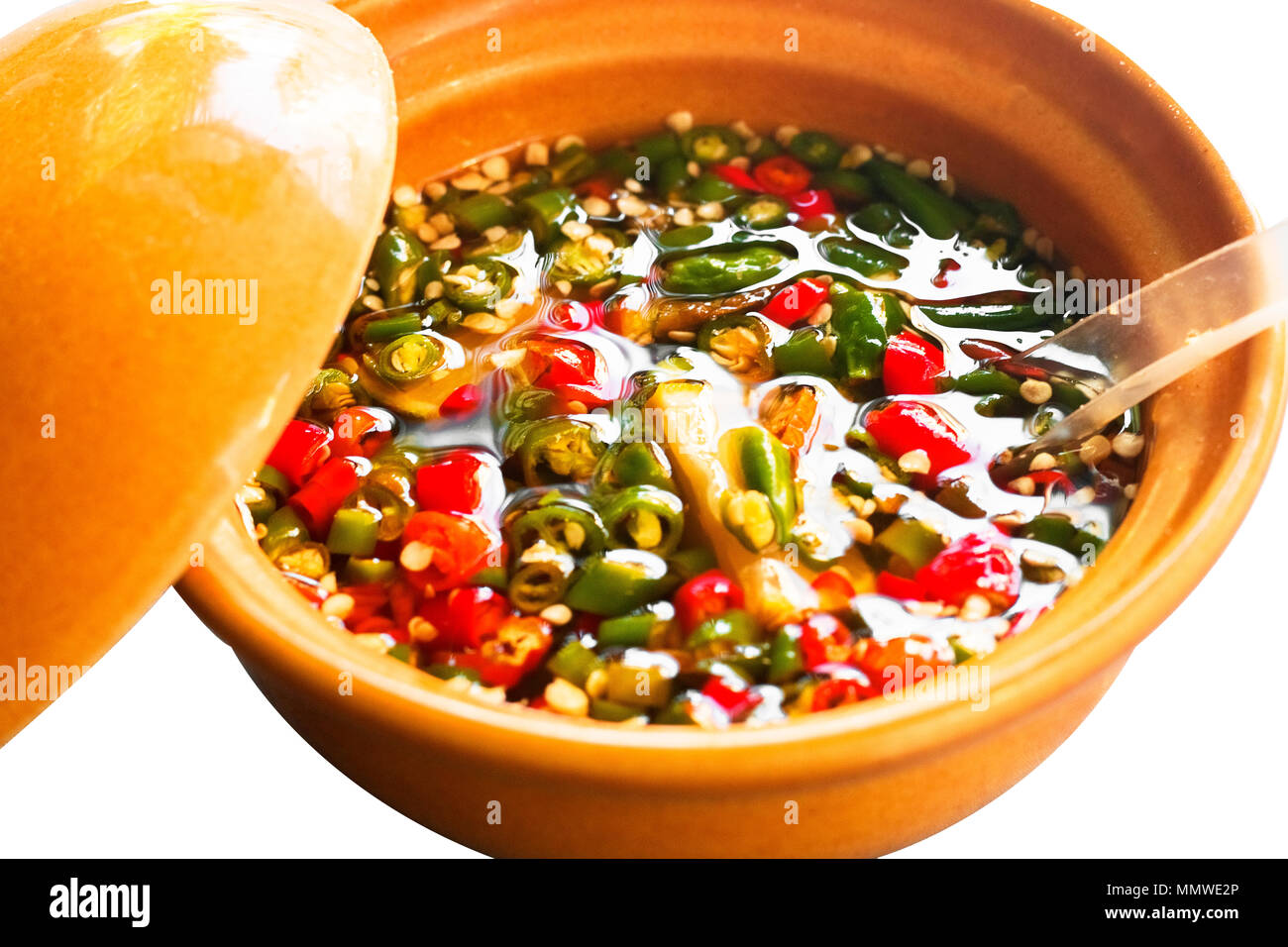 Chili fish sauce isolate on white background.Closed up Stock Photo - Alamy