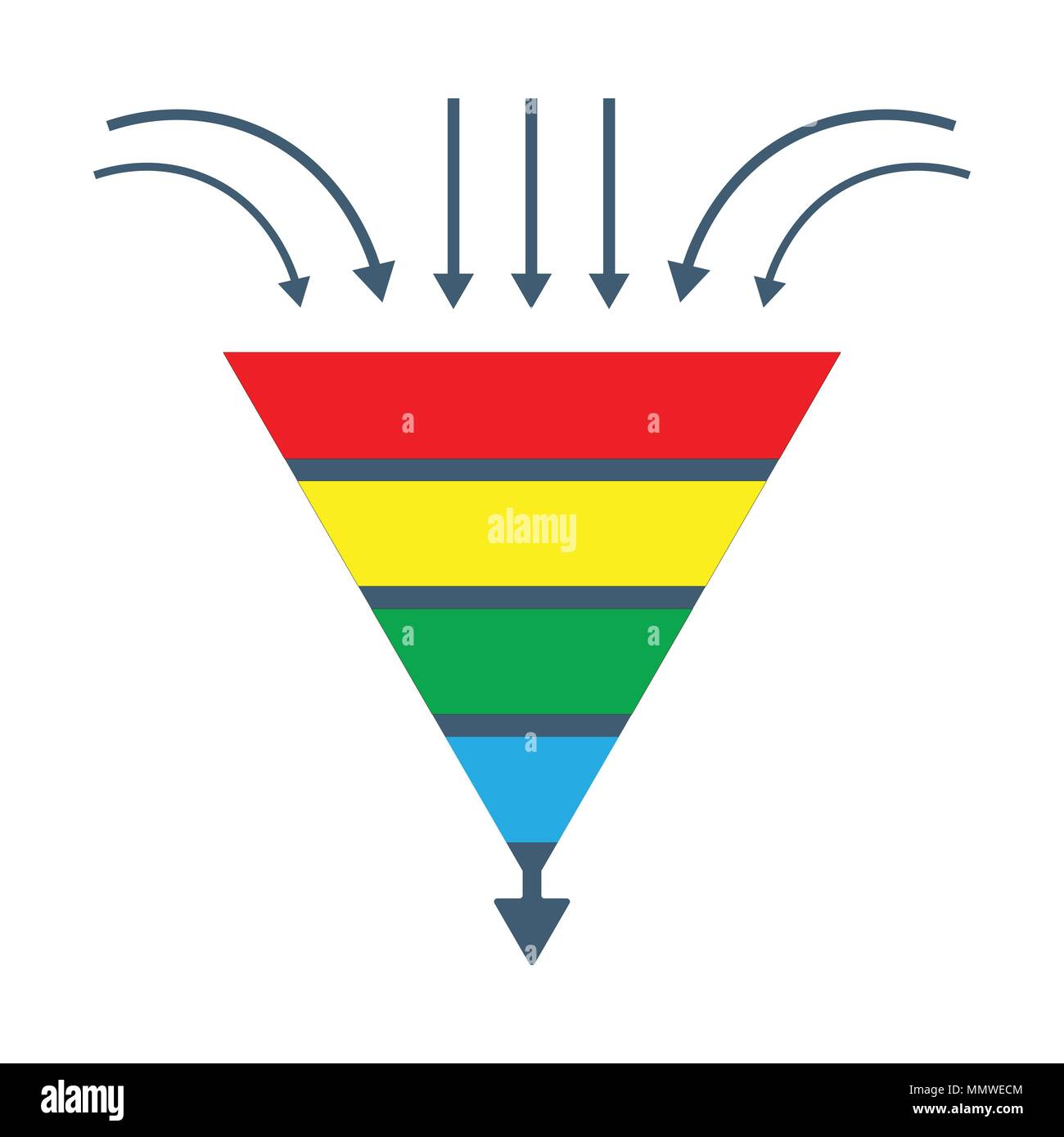 Vector isolated diagram: a conversion lead funnel or sales generation ...