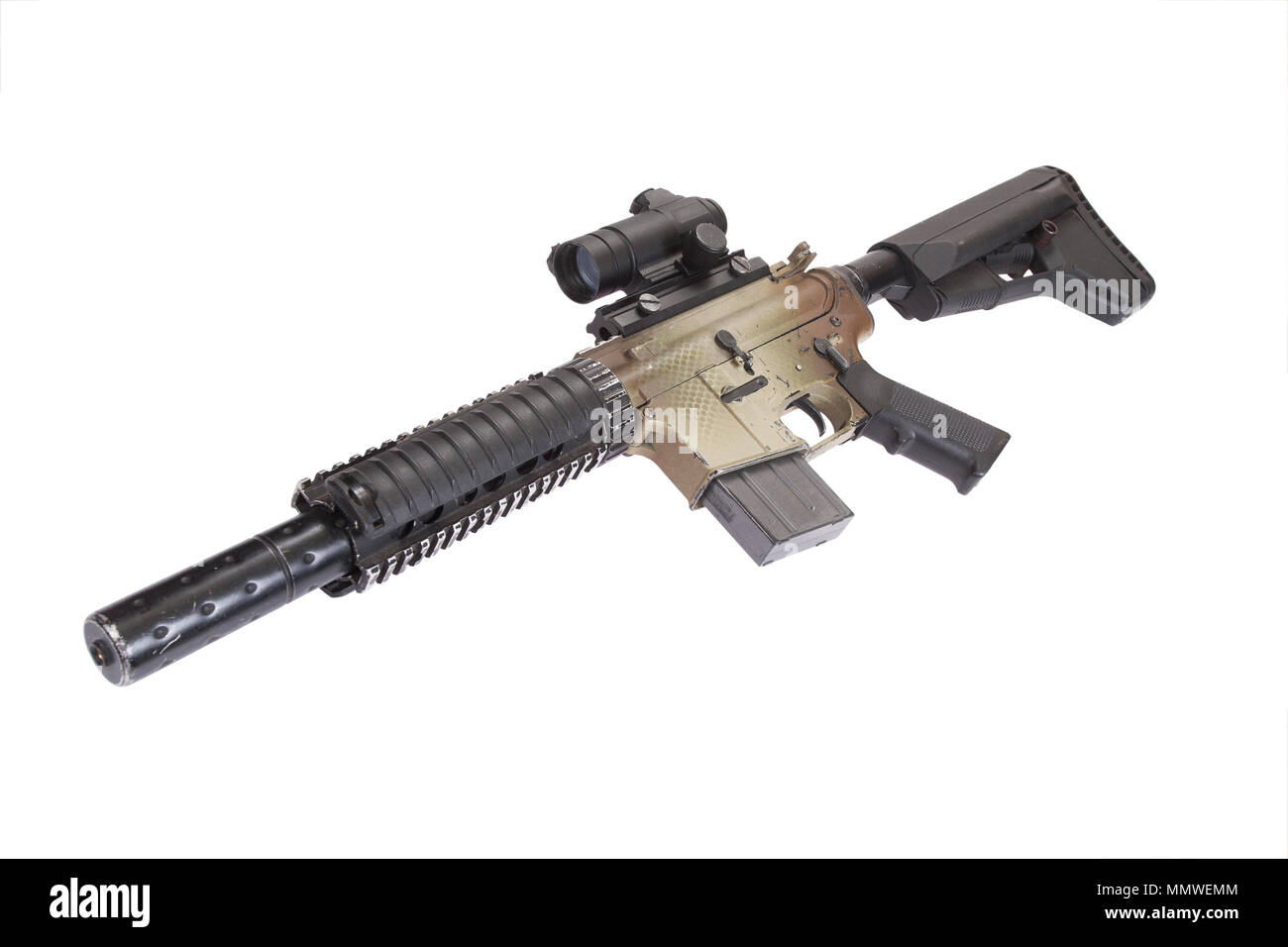 M4 CQB rifle isolated on a white background Stock Photo - Alamy