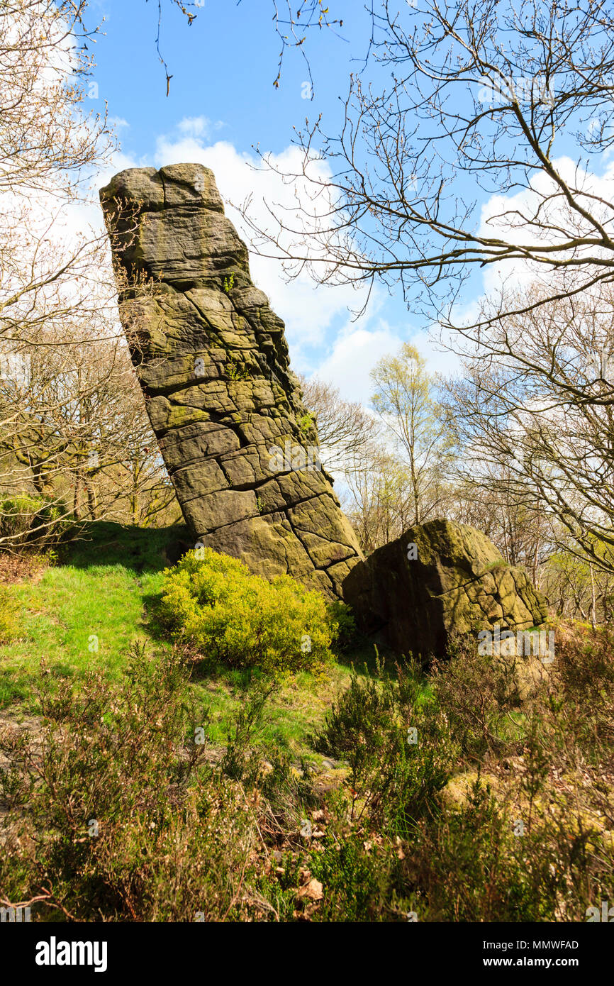Heptonstall Quarry, known as Hell Hole, popular climbing and bouldering ...