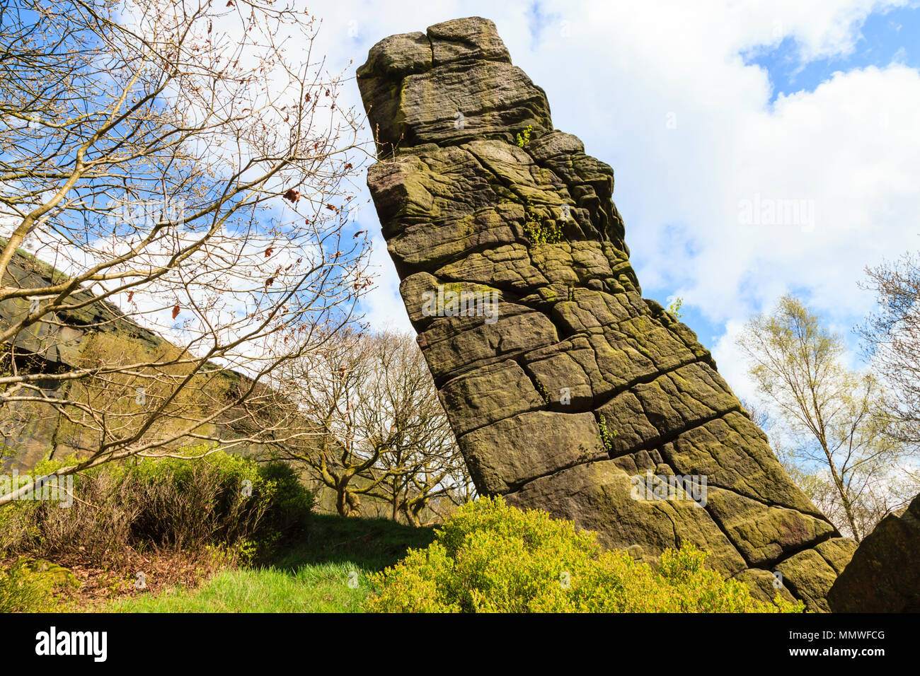 Heptonstall Quarry, known as Hell Hole, popular climbing and bouldering ...