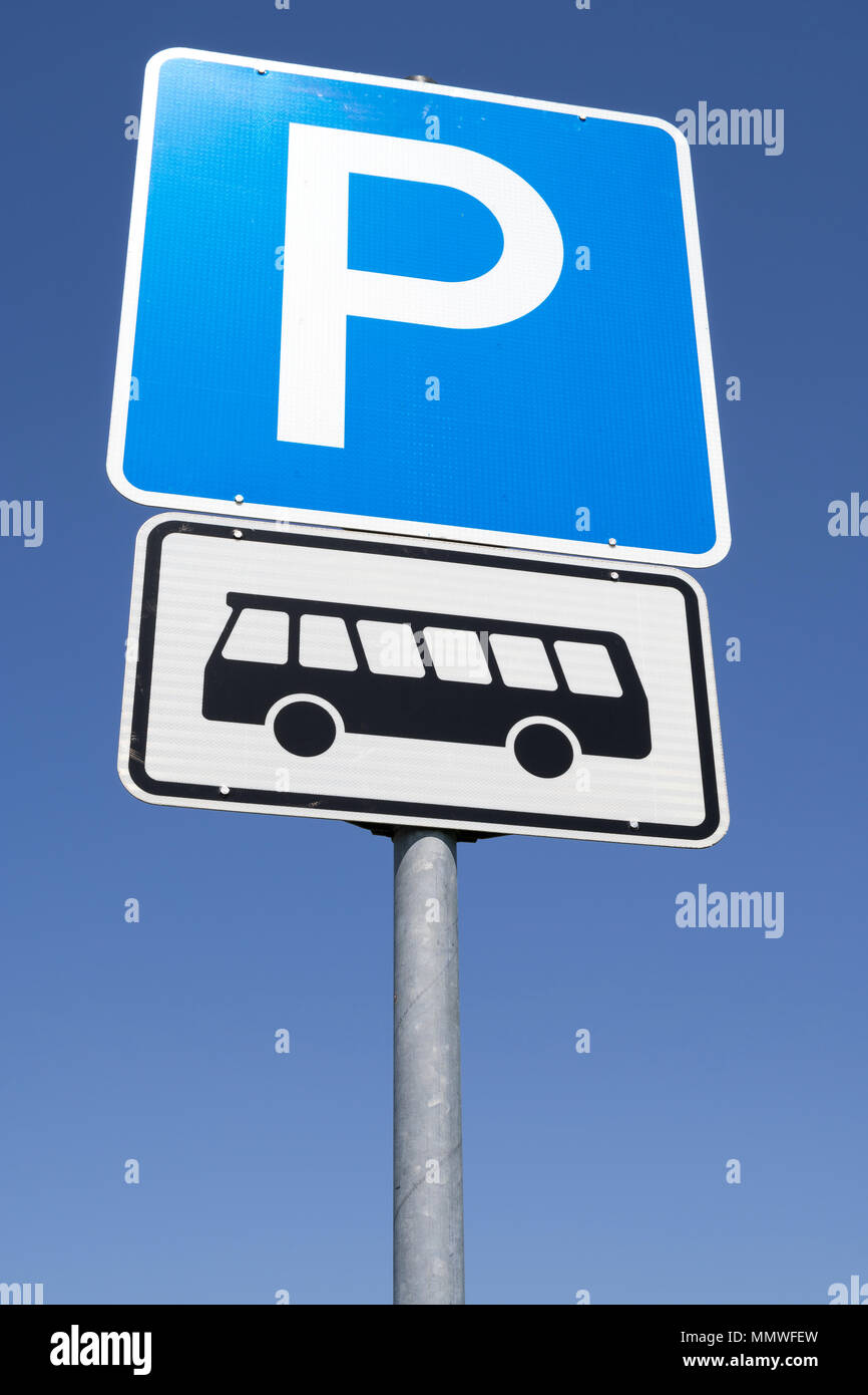 Traffic sign bus parking hi-res stock photography and images - Alamy