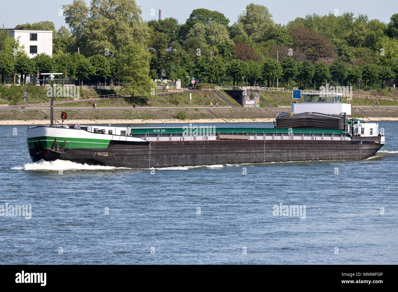 inland general cargo vessel shipping on the river Rhine Stock Photo - Alamy