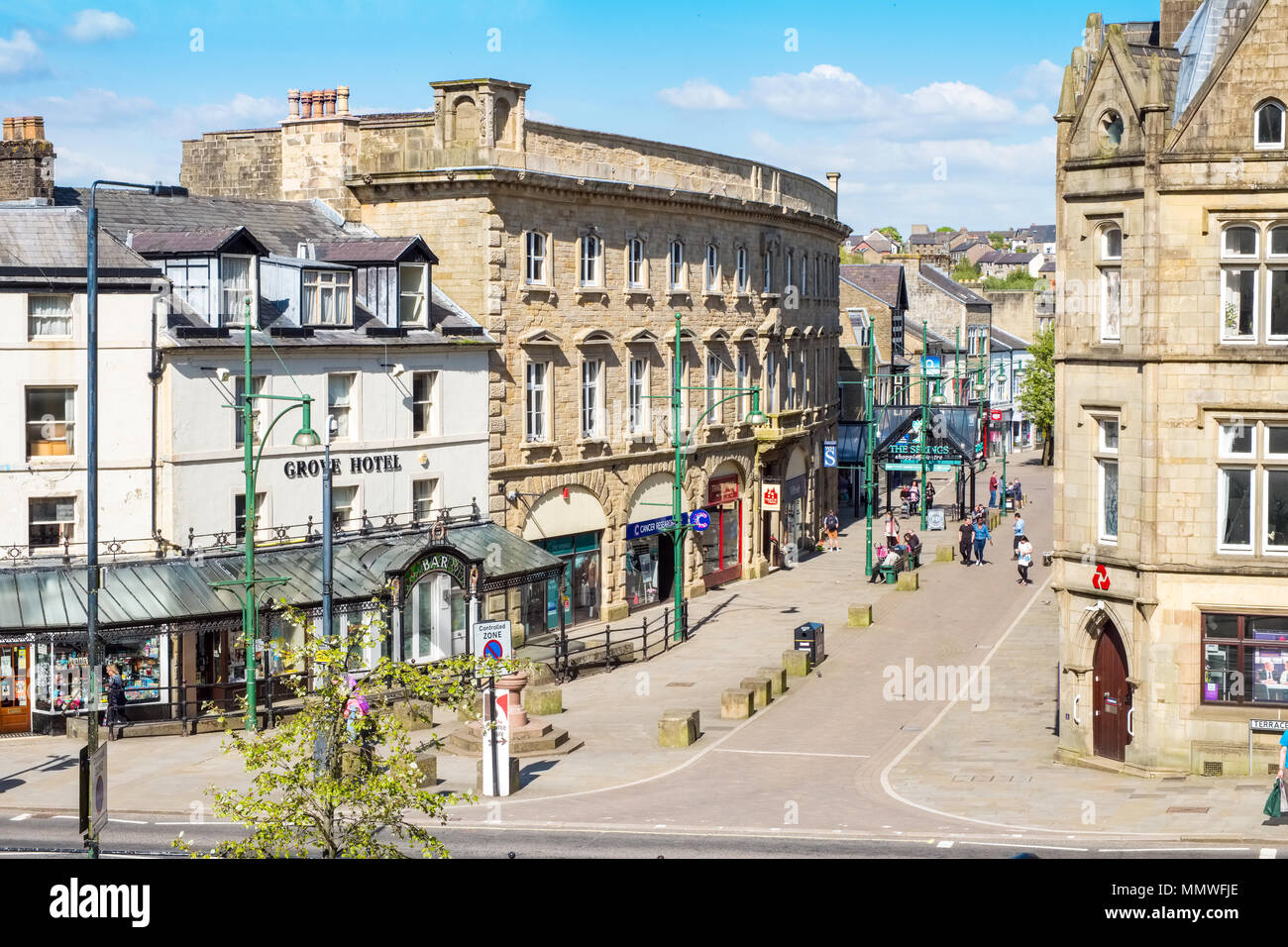 Spring Gardens, Buxton's main shopping street. Derbyshire, UK Stock ...