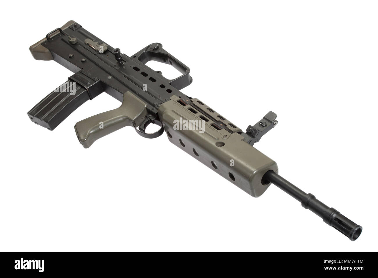 British assault rifle L85A1 isolated on a white background Stock Photo ...