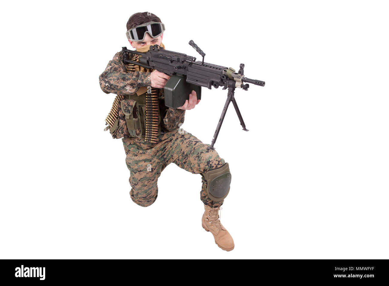 US MARINES with M249 machine gun Stock Photo - Alamy