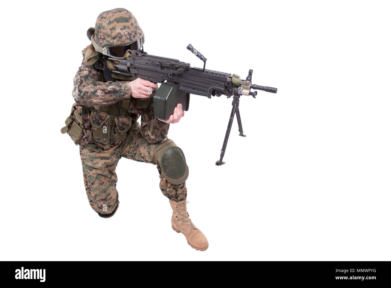 US MARINES with M249 machine gun Stock Photo - Alamy