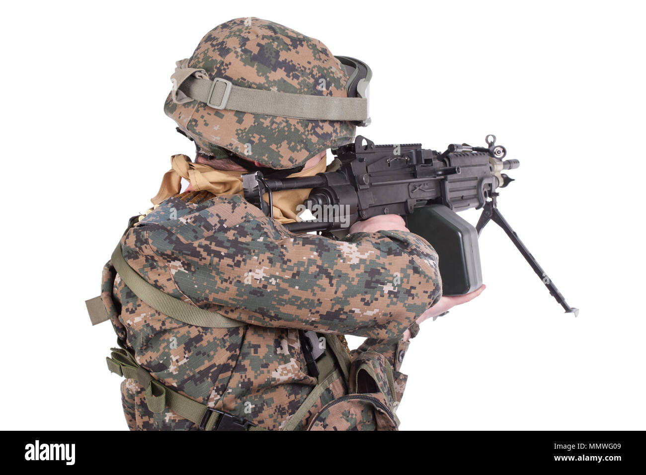 US MARINES with M249 machine gun Stock Photo - Alamy
