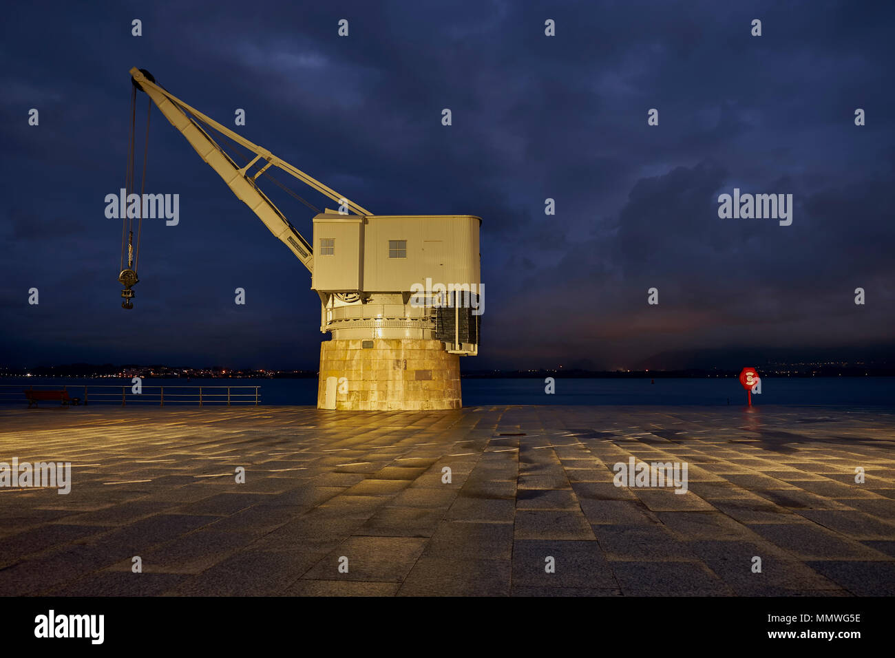 Santander waterfront at twilight. Paseo de Pereda. Cantabria, SPain ...