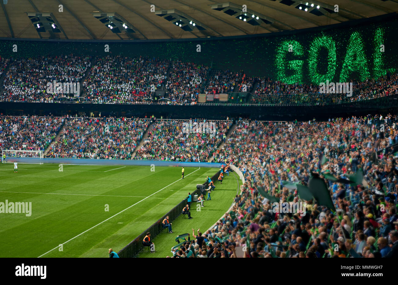 Football fans crowd stadium night hi-res stock photography and images ...