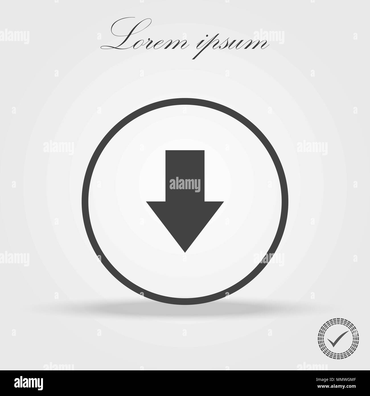 Arrow Down rounded icon. Vector illustration style is flat iconic ...