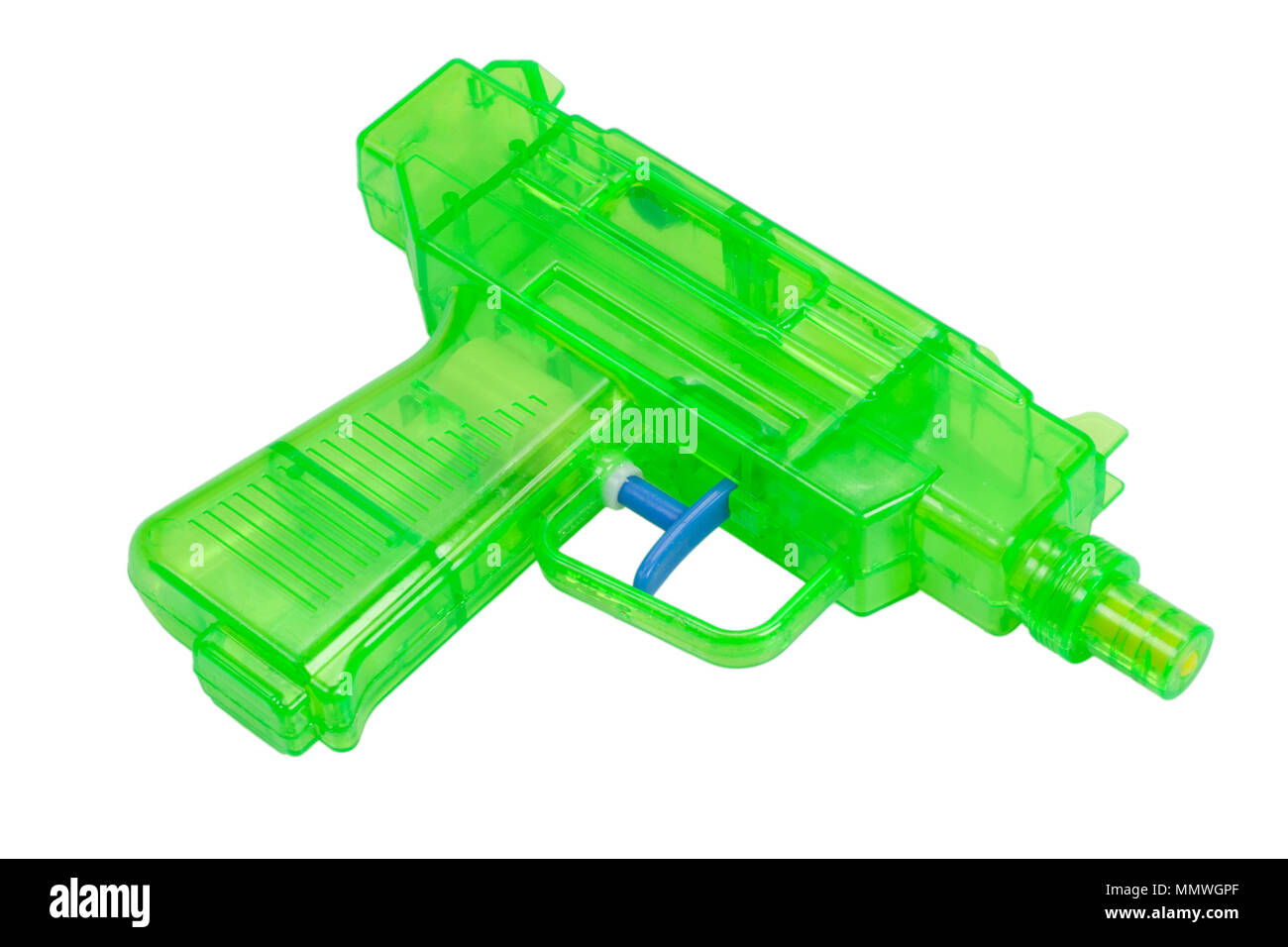 Green plastic water pistol isolated on a white background Stock Photo ...