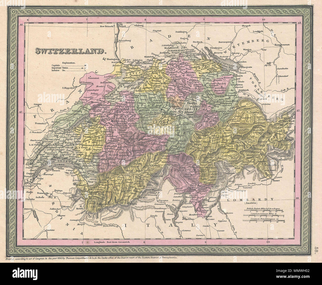 Mitchell map of switzerland hi-res stock photography and images - Alamy