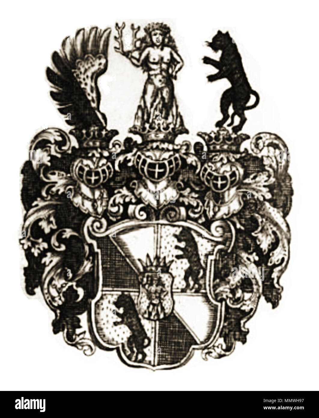 . Wappen der Freiherren von Clam, vorher Perger Edle Herren zu Clam ...