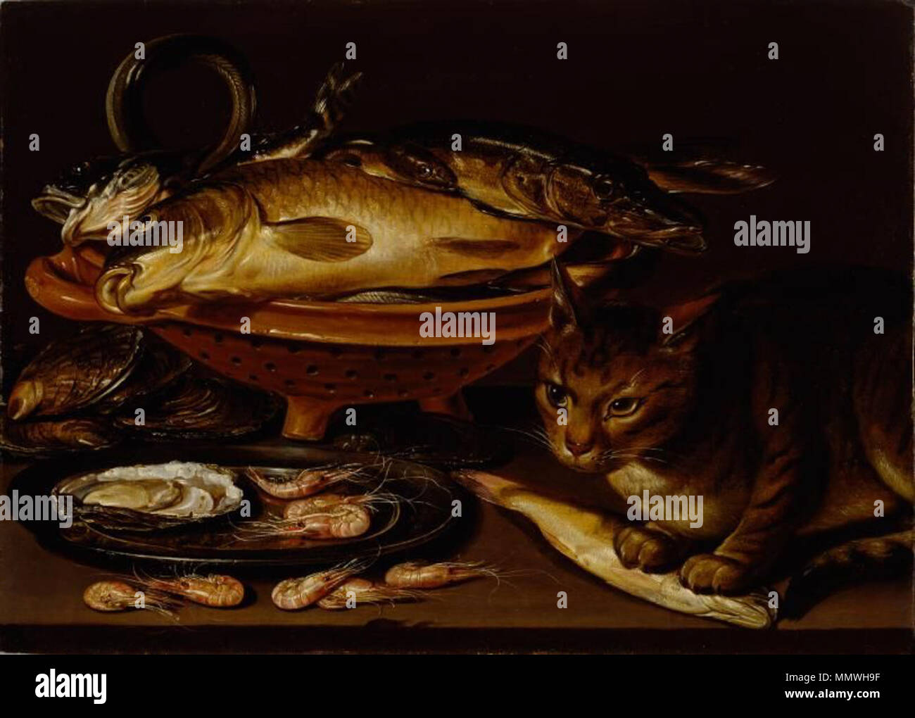 English: Still life with fish and cat . 1620s. Clara Peeters - Still ...