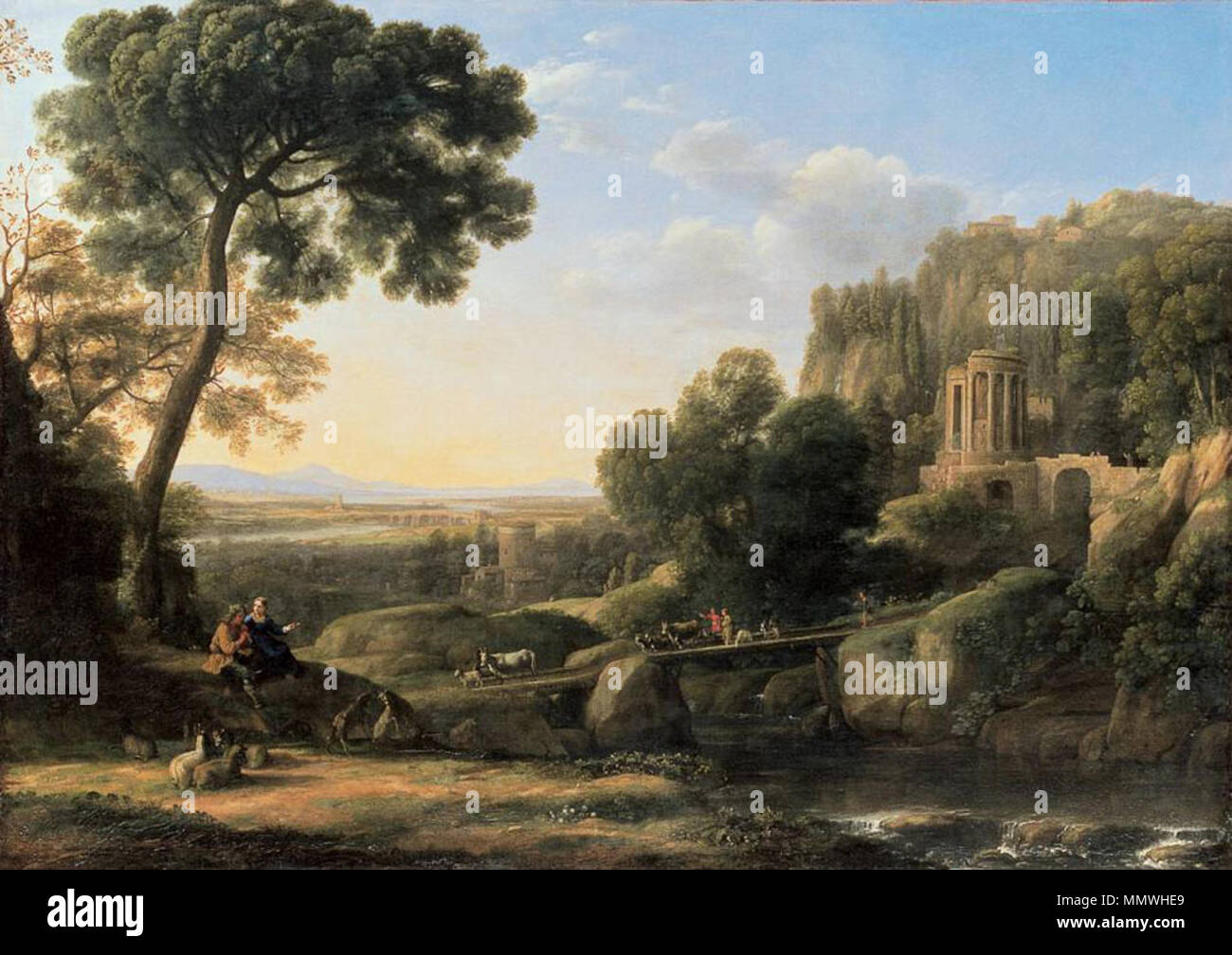 Landscape with shepherds.. 1644. Claude Lorrain 034 Stock Photo - Alamy