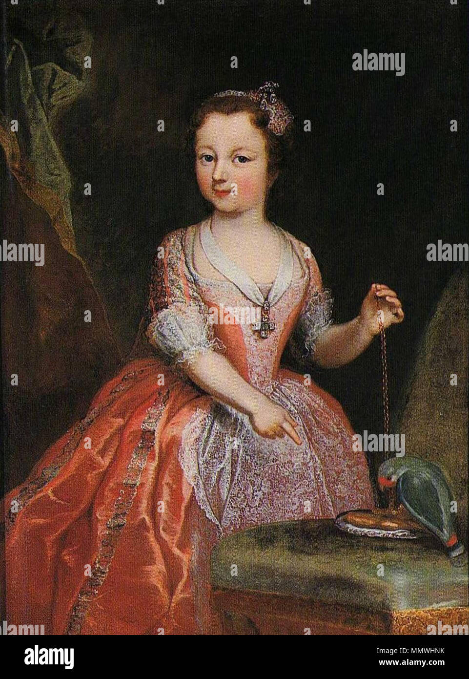 . English: Portrait of the Princess Maria Luisa of Savoy (1729–1767) as ...