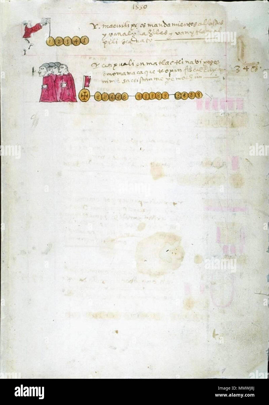 . English: Page of the Codex Sierra, a 16th century Mixtec manuscript ...