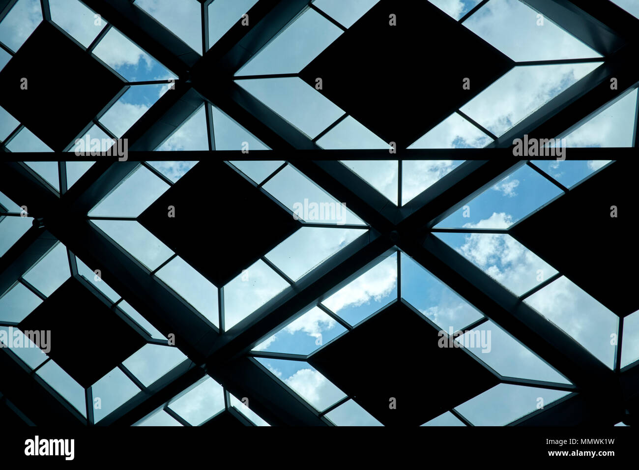 The roof of the central station of The Hague, Netherlands. The rhombus ...